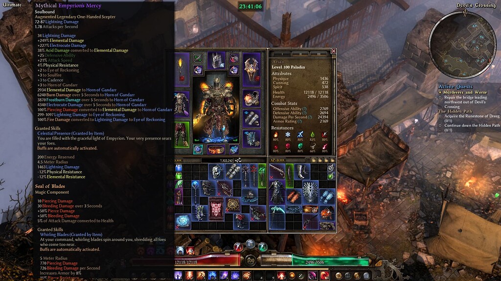 [1.2.0.3] Damage added by Empyrion's Mercy to Horn of Gandarr does not ...