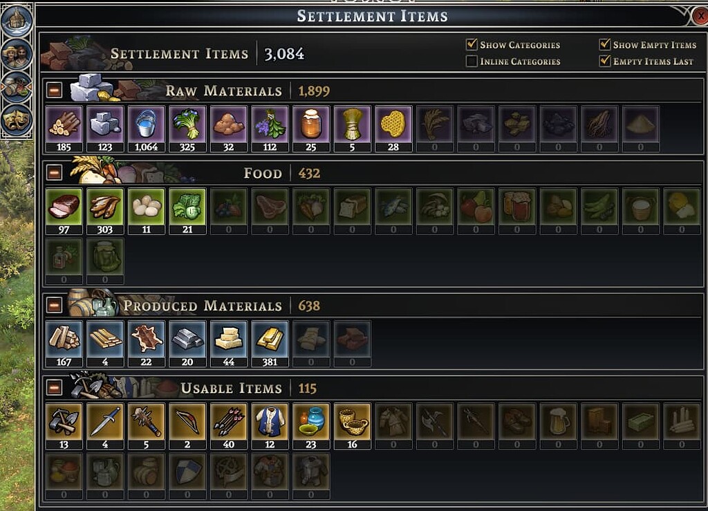 Usable Items on the Resource Screen - What does it actually show ...