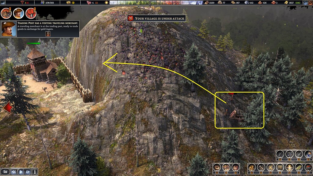 Catapult projectile travels through mountain and explodes on exit ...