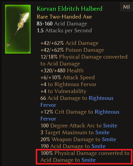 What is the point of Smite conversion modifier on Korvan Eldritch ...