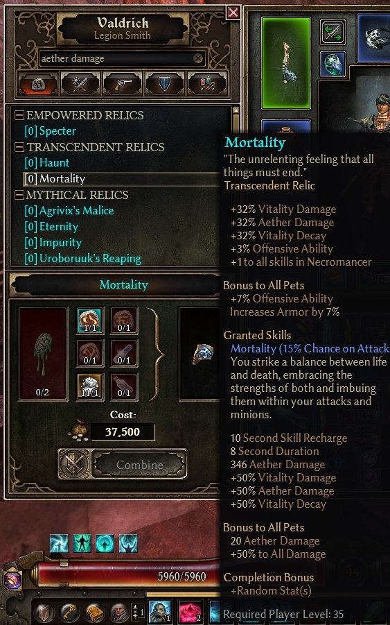 Mortality relic should not require Haunted Steel - Ideas and Feedback ...