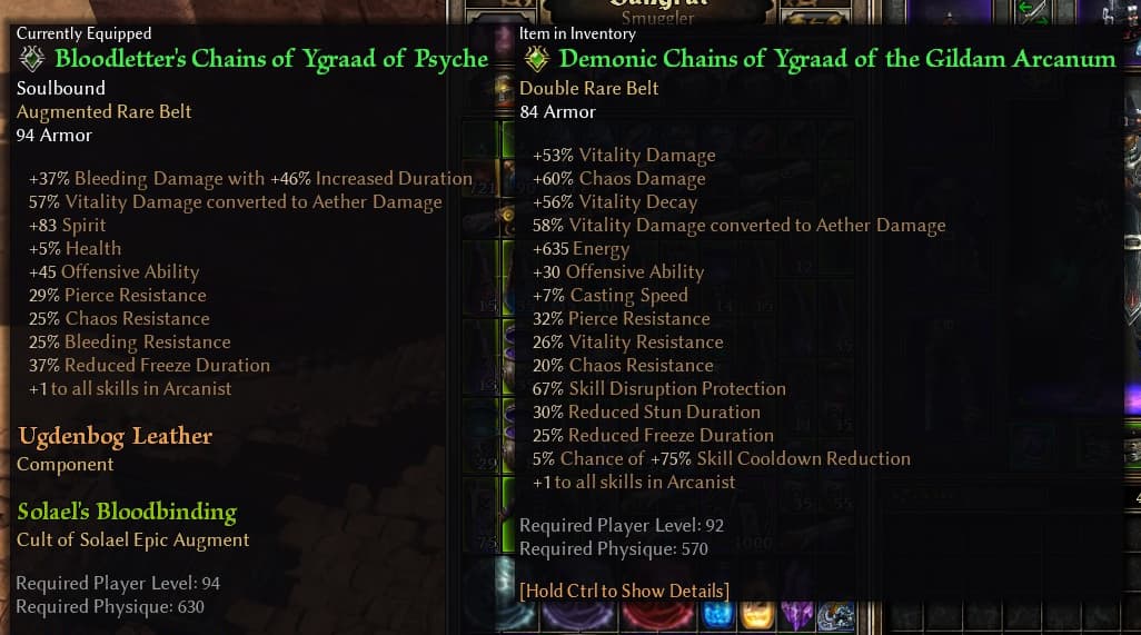 Dropping 2x lower tier lvl 70 Vitality suffix than max level 90 affix ...