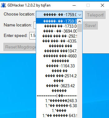 [Tool] GD Hacker GUI for 1.2.0.3 x64 / game speed, teleport ...